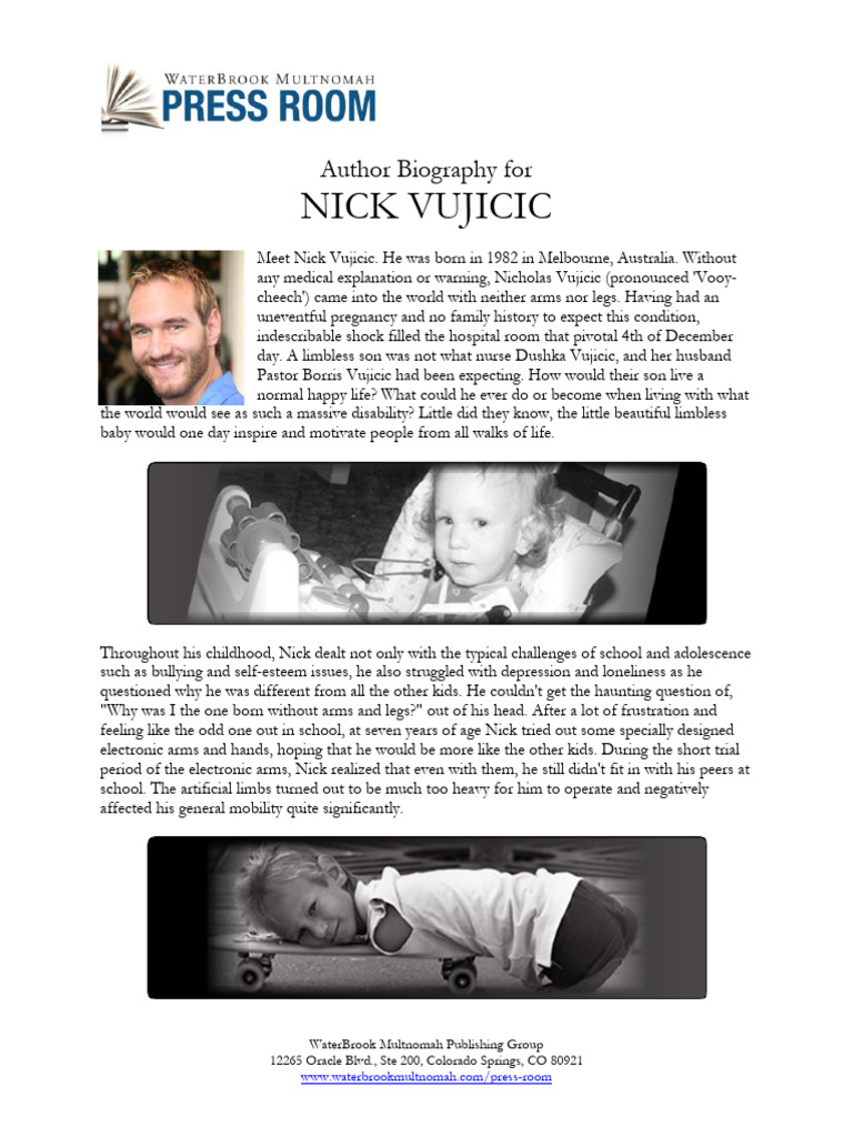 Nick Vujicic: Inspiring Life Journey | PDF