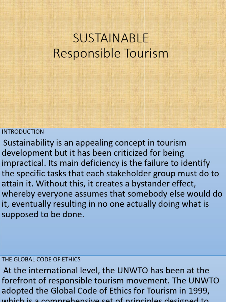 Sustainable Responsible Tourism Pdf Tourism Waste