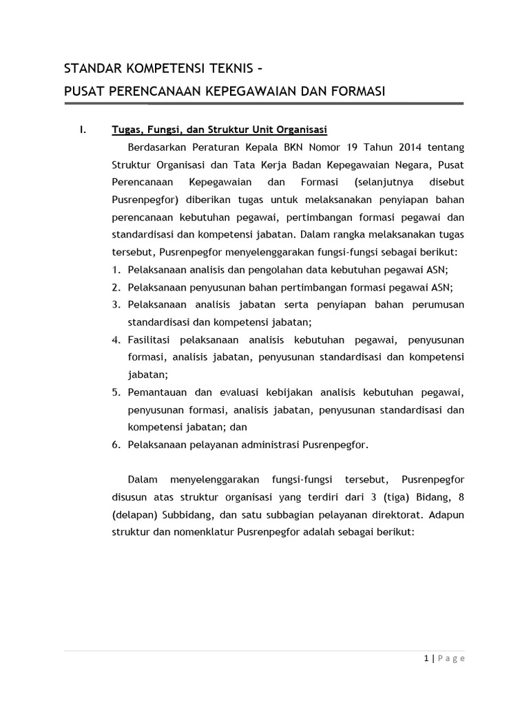 Contoh Kompetensi Teknis ASN | PDF