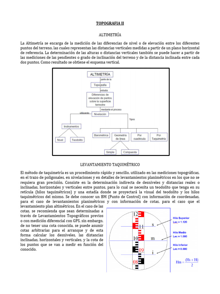 Topografia Ii Formulas | PDF | La carretera | Calle