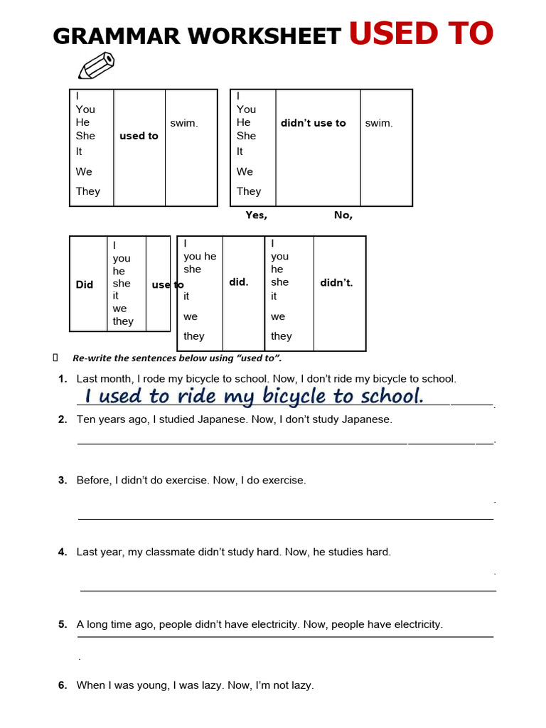 Practice 2 Used To 5to Sec | PDF