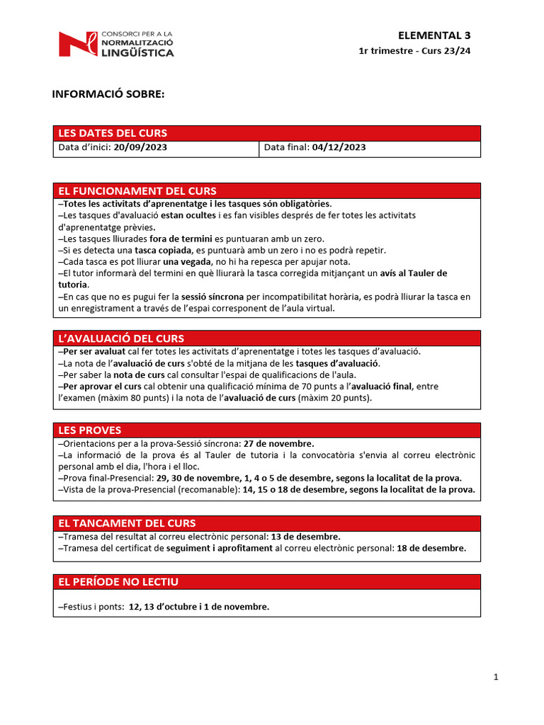 Elemental 3 Pla Treball | PDF