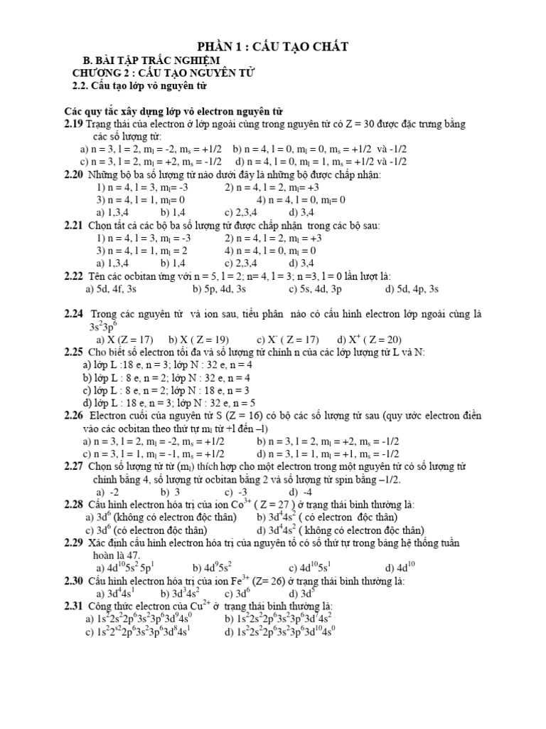 BT TN - Phan Hoa Dai Cuong - Da23yk - Da23yhdp | PDF