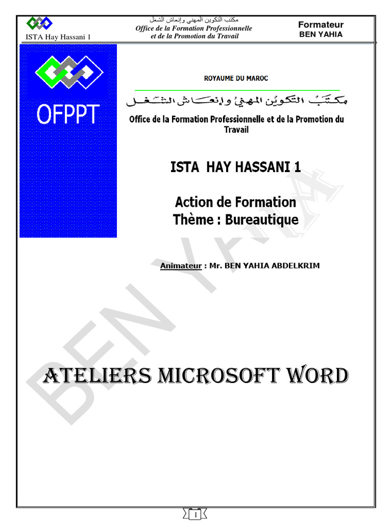 Ateliers Pratiques sur Microsoft Word | PDF | Microsoft Word | Police d'écriture