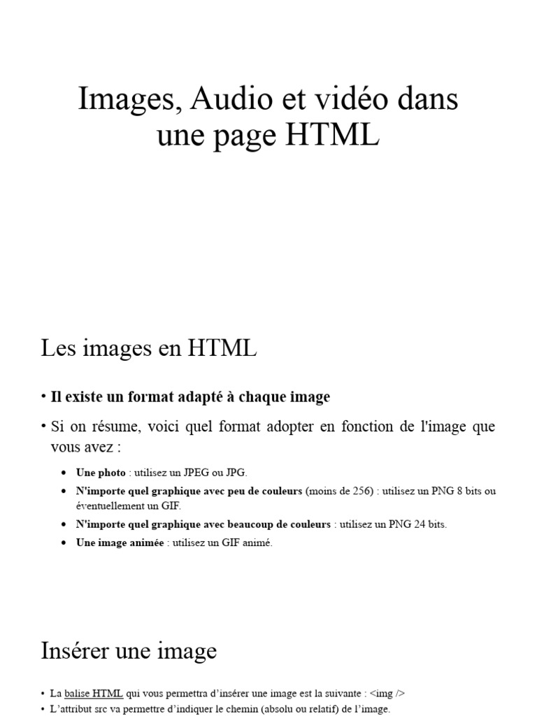 Cours2 Audio Et Vidéo Dans Une Page HTML | PDF | Métadonnées | Html