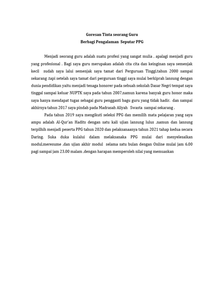 Goresan Tinta Seorang Guru | PDF