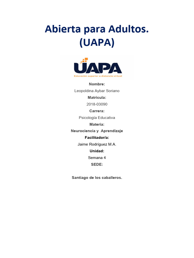 Tarea Semana 4 | PDF | Memoria | Ciencias del comportamiento Tarea Semana 4 | PDF | Memoria | Ciencias del comportamiento