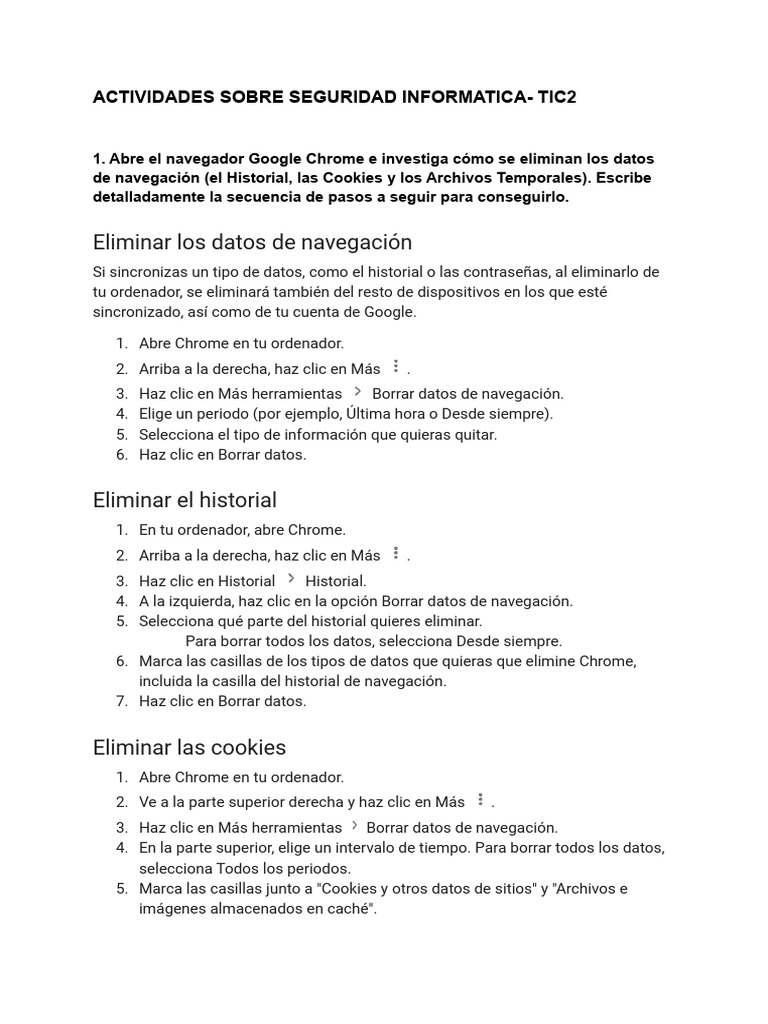 Guía de Seguridad Informática TIC2 | PDF | Informática