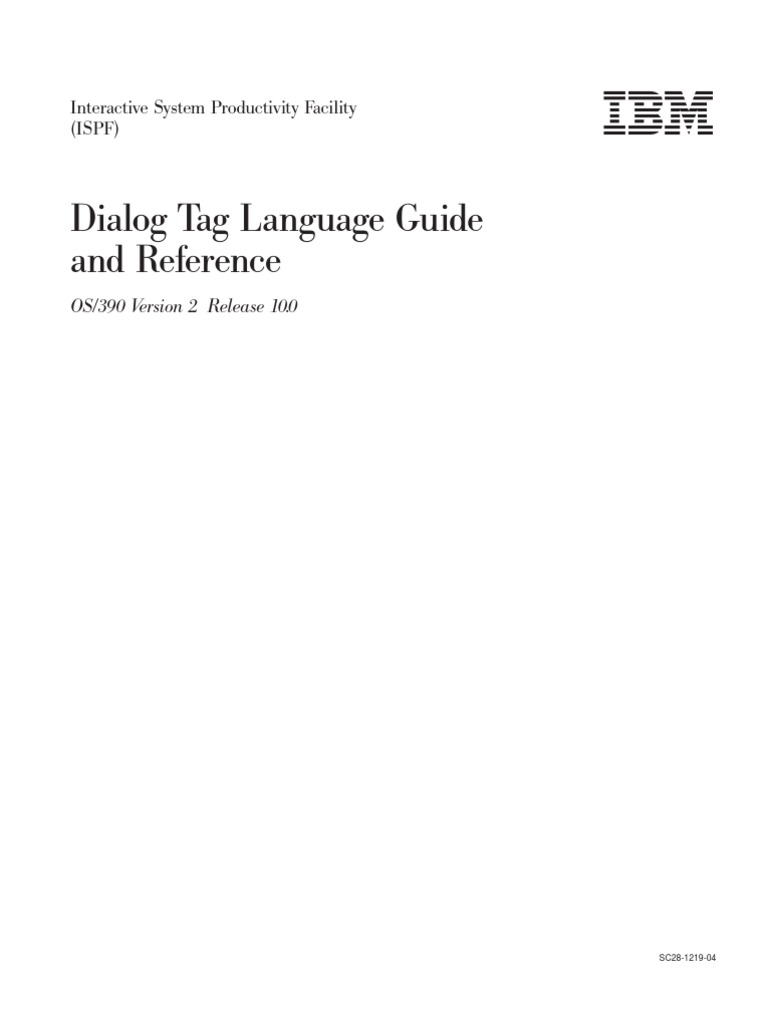 Ispf Dialog Tag Language Guide and Reference | PDF | Markup Language | Ibm