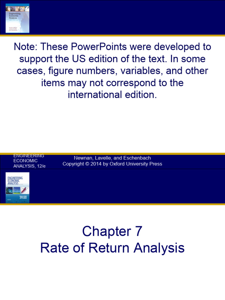 Minggu 6 Chapter 07 Rate of Return Analysis - 12e XE-REV | PDF ...