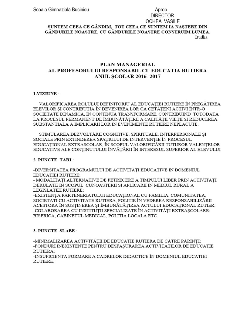 Educatie Rutiera 2016 2017 | PDF