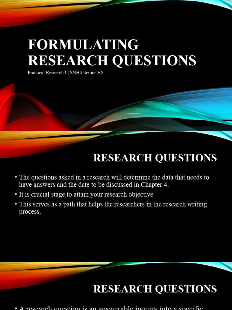 Formulating Research Questions | PDF
