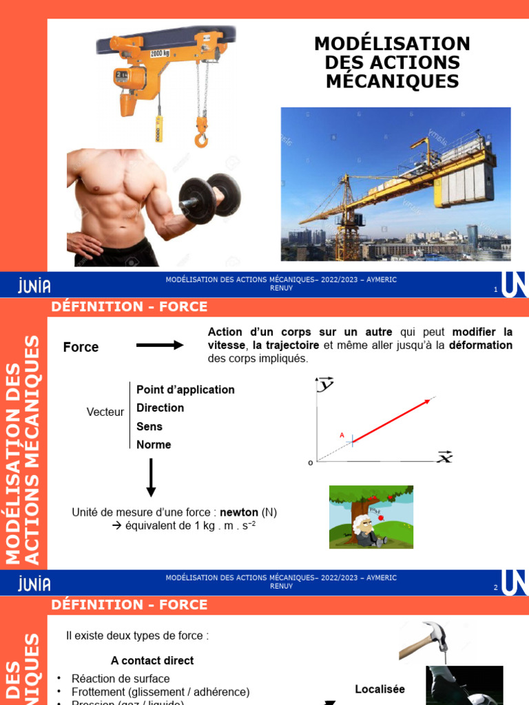 2 - Cours Modelisation Des Actions Mecaniques | PDF