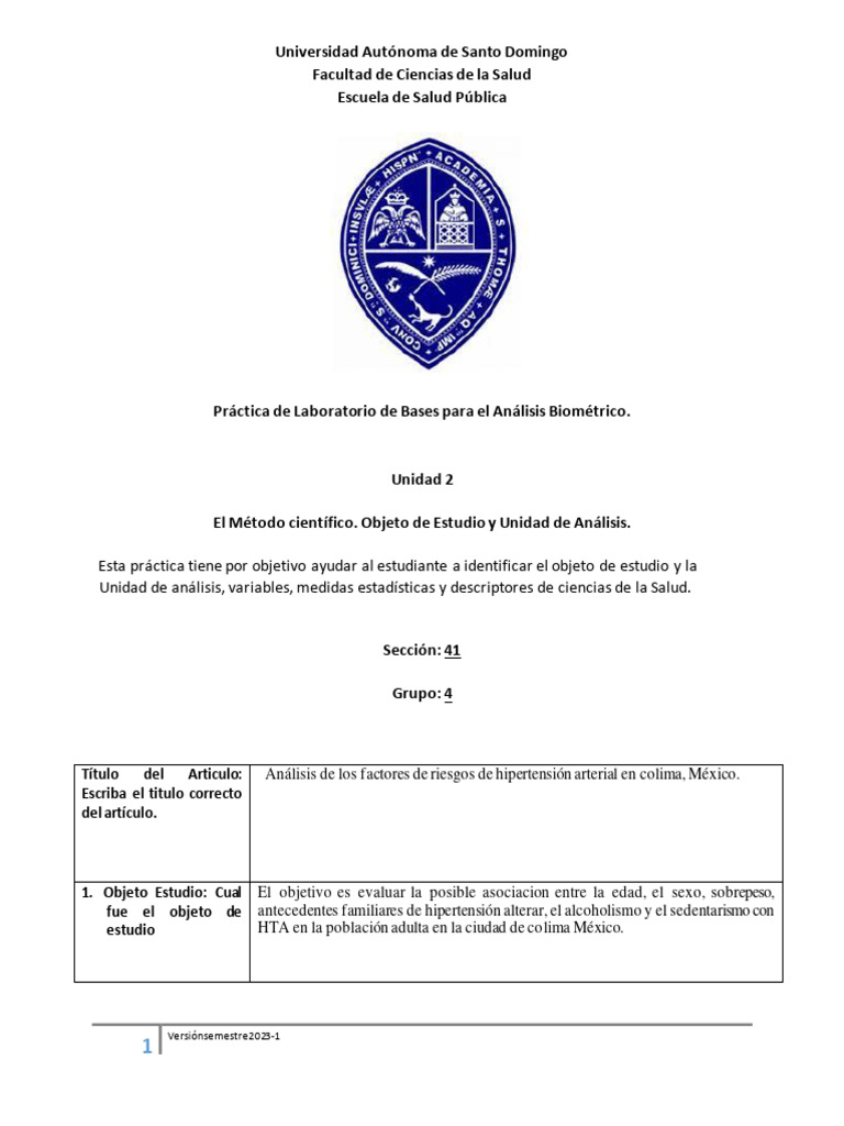 Análisis de factores de riesgo HTA Colima | PDF | Hipertensión ...