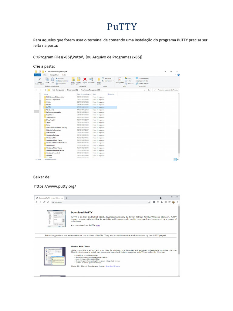 Tutorial PuTTY | PDF | Computadores