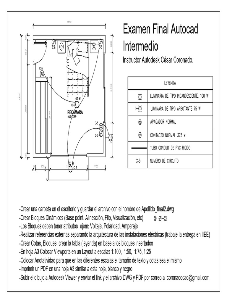 Examen Autocad Nivel 2 | PDF