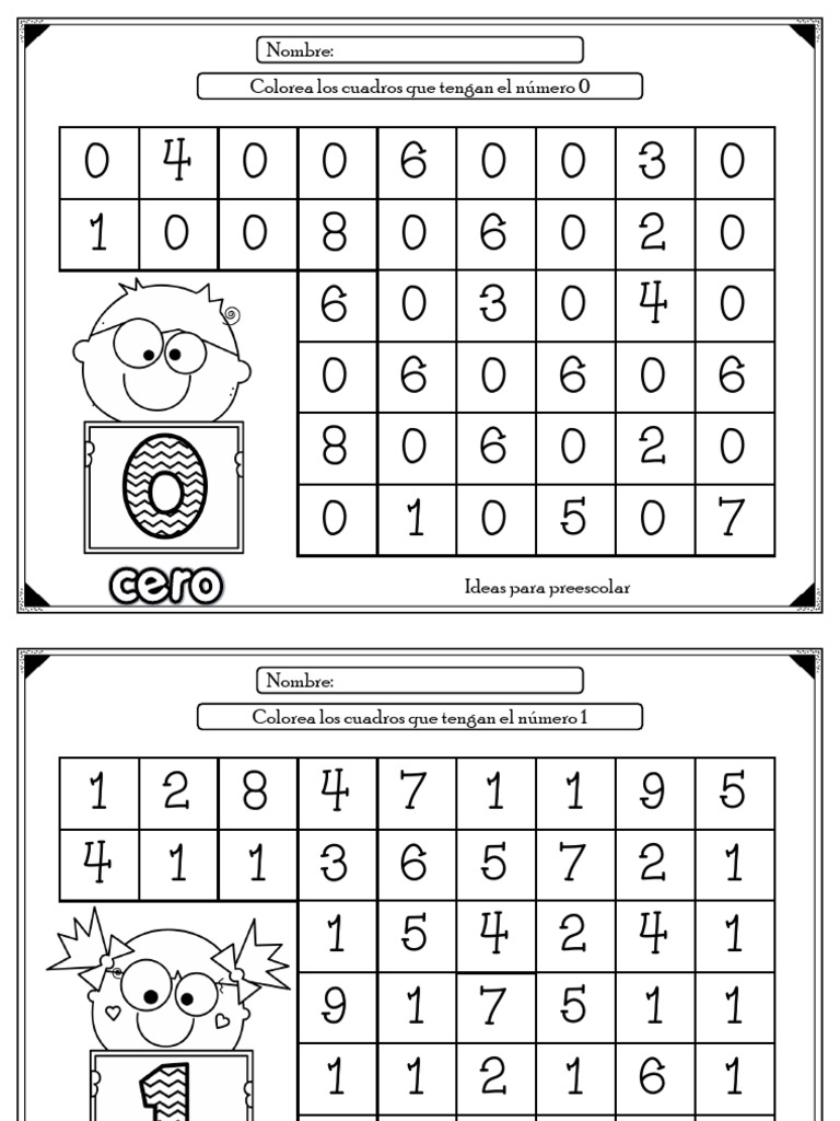 Colorea los Números del 0 al 100 | PDF