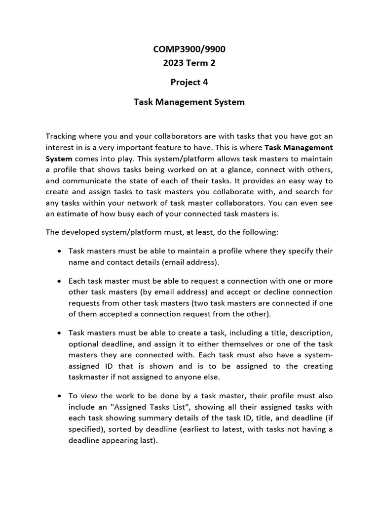 Project4 Task Management System | PDF | Computing | Computer Science