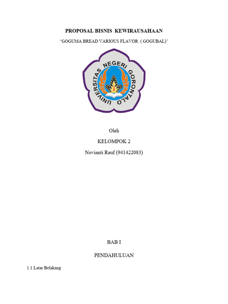 Proposal Kewirausahaan | PDF