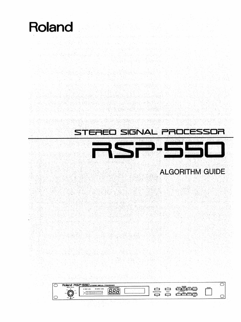 Roland RSP 550 Algorythm Guide | PDF