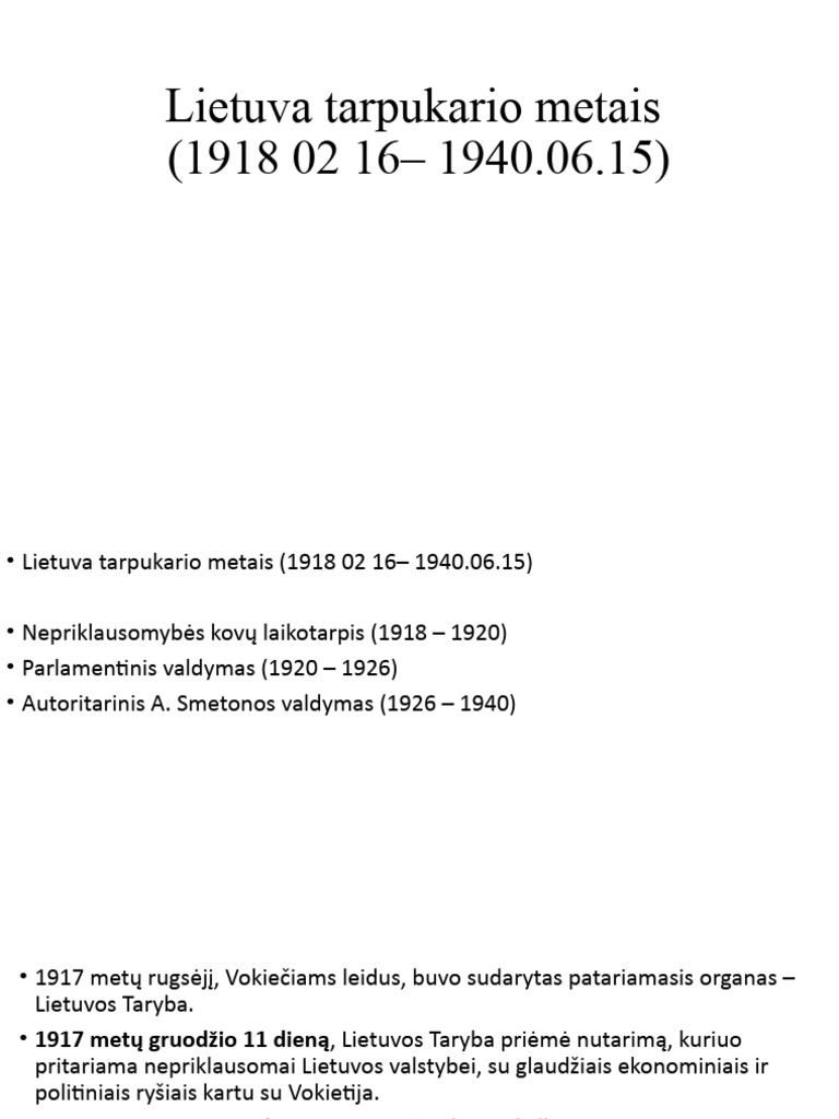 12kl. Lietuva Tarpukariu | PDF