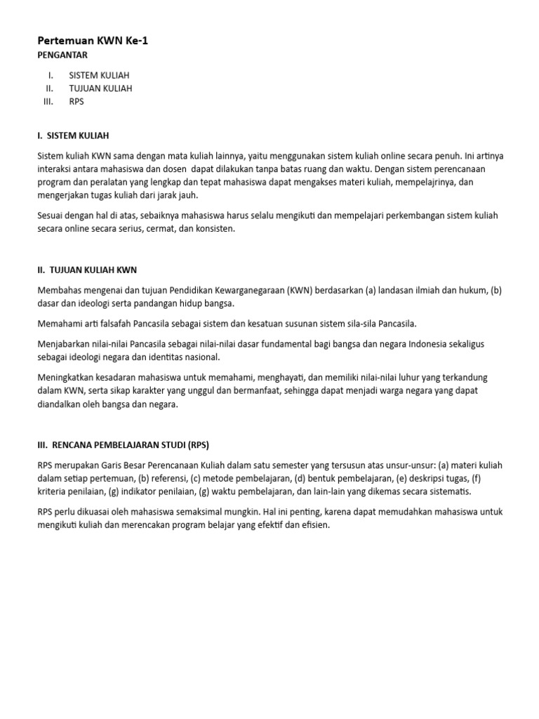 Pertemuan KWN Ke | PDF