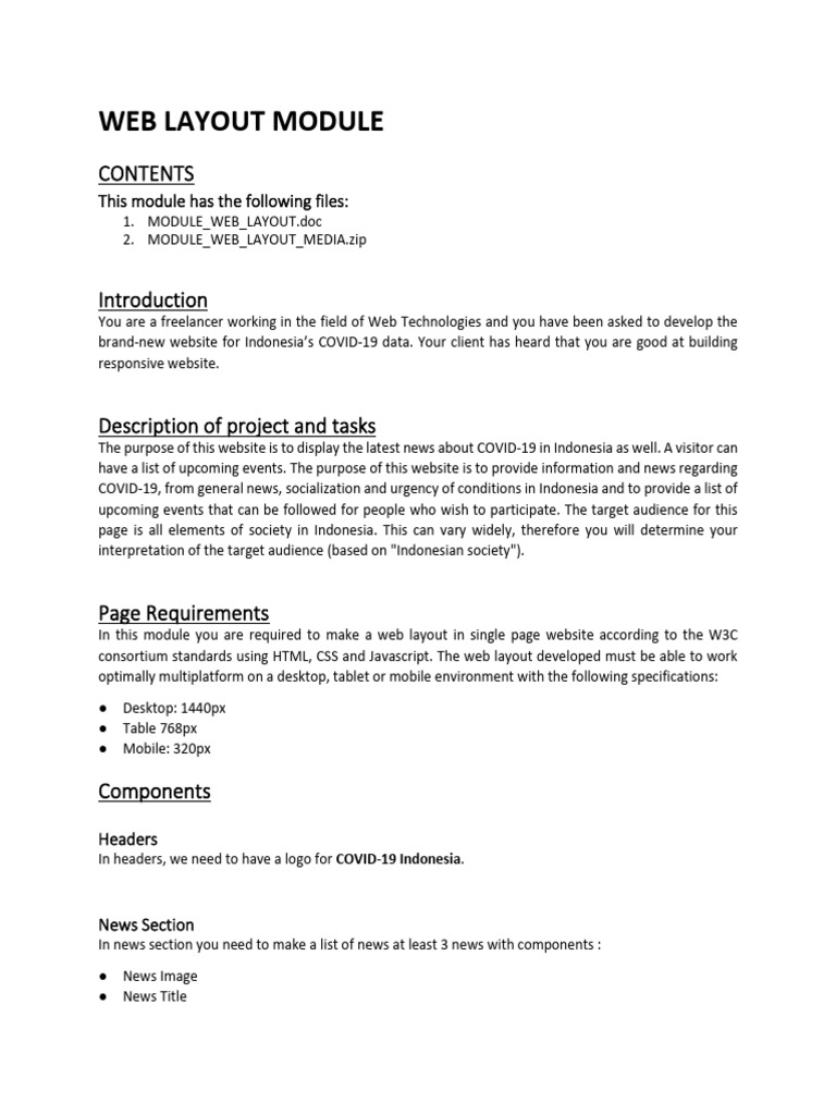 Module Web Layout | PDF | Websites | World Wide Web
