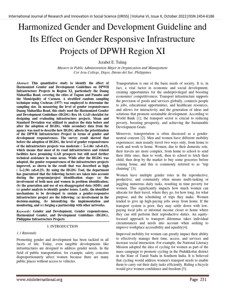 Harmonized Gender and Development Guideline and | Download Free PDF ...