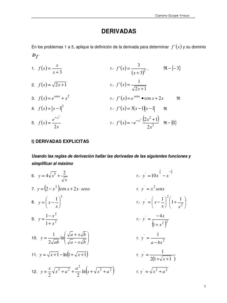 Práctica Derivadas | PDF | Triángulo | Esfera