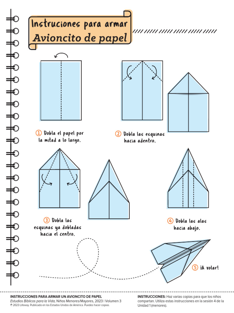 Instrucciones Para Armar Un Avioncito de Papel | PDF