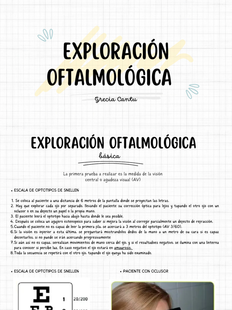 EXPLORACIÓN OFTALMOLÓGICA | PDF | Ojo humano | Visión