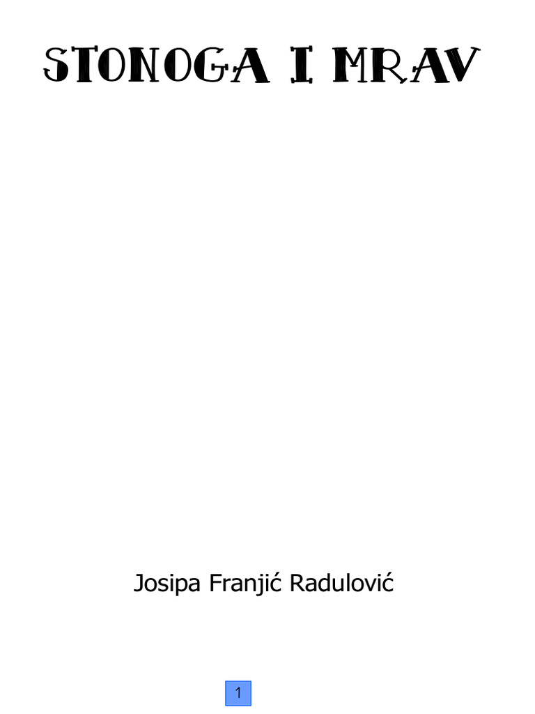 Stonoga I Mrav Slikovnica | PDF
