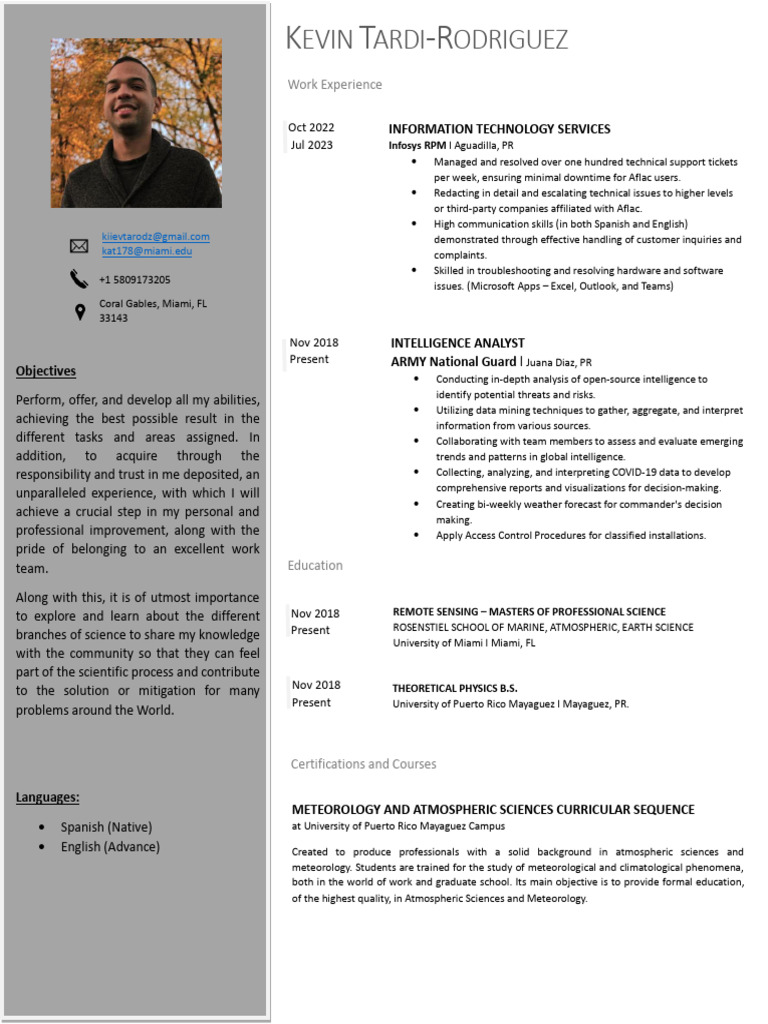 Kevin Tardi CV | PDF