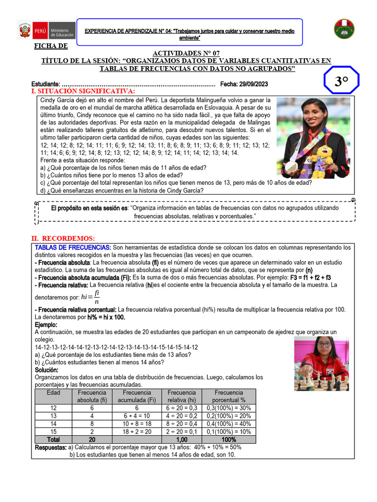 Ficha 7 - 3ero - Exp 4 | PDF