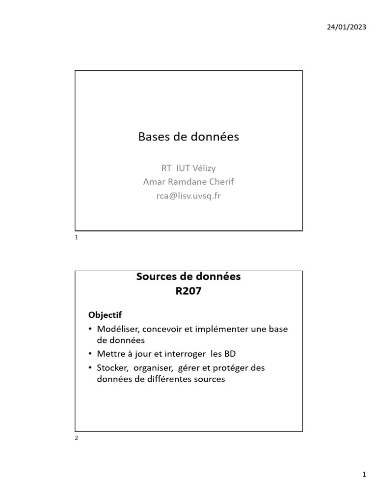 Cours Bdd Iut 2023 | PDF