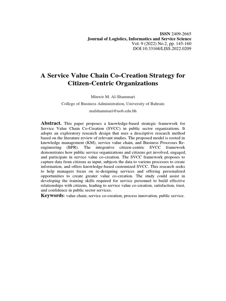 A Service Value Chain | PDF