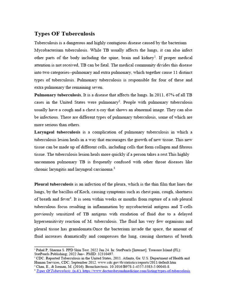 Types OF Tuberculosis | PDF