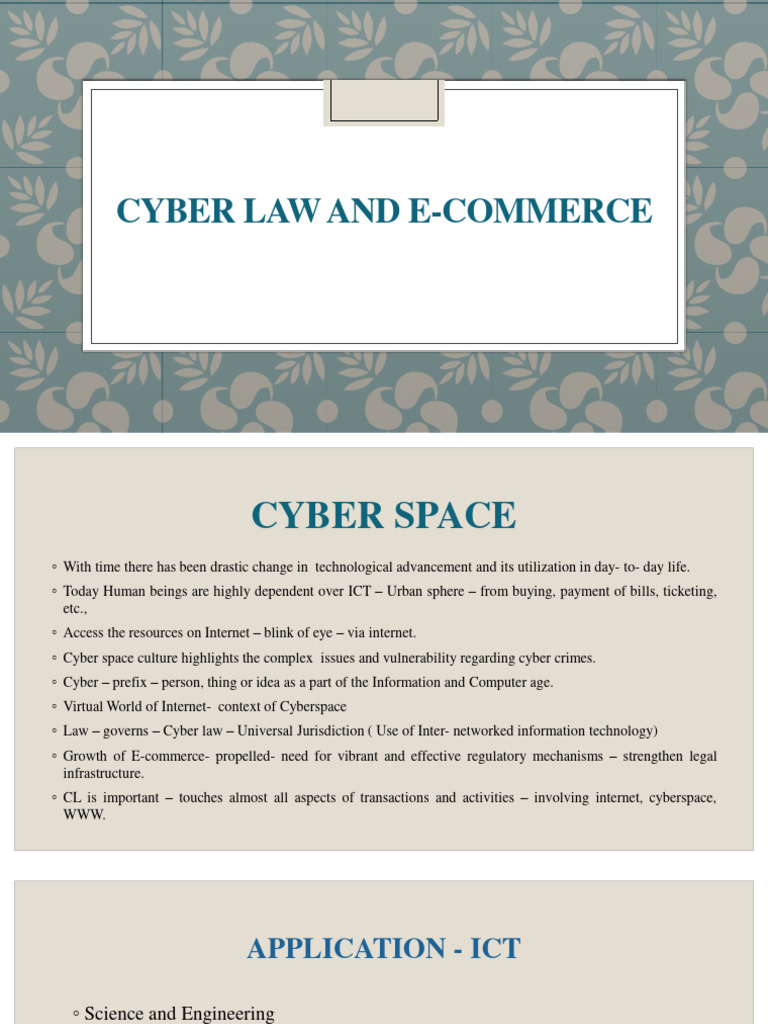 Cyber Law and E-Commerce | PDF | Public Key Cryptography | Key (Cryptography)