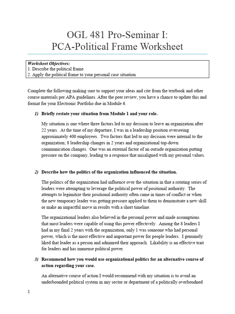 4 Political Frame Worksheet | PDF