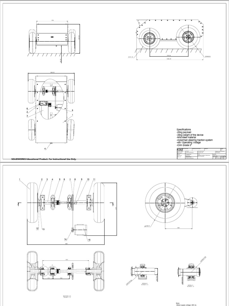 Mobile Robot Technical Drawings | PDF