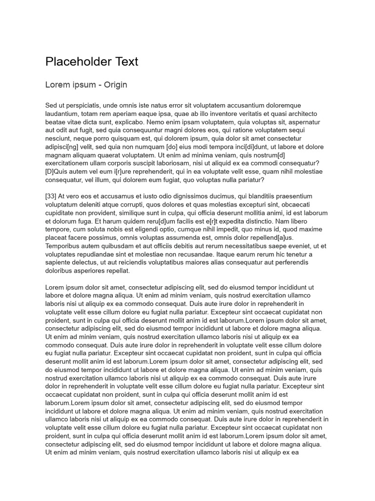 Origins of Placeholder Text | PDF