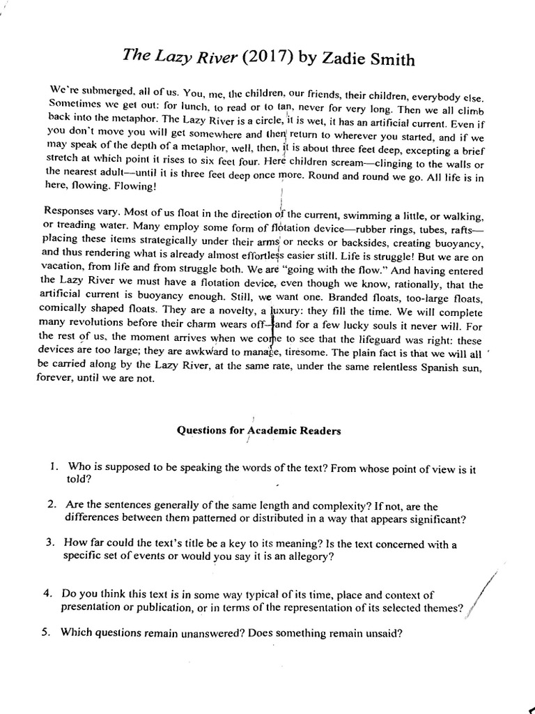 The Lazy River | PDF