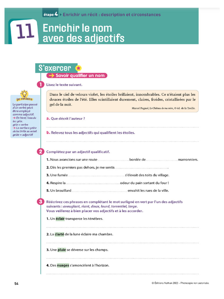 Enrichir Le Nom Avec Les Adjectifs | PDF