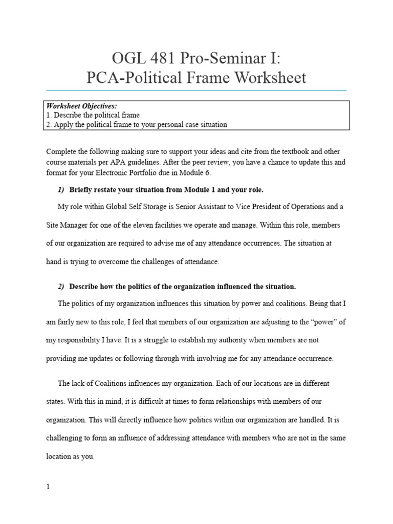 4 Political Frame Worksheet | PDF | Cognition | Communication