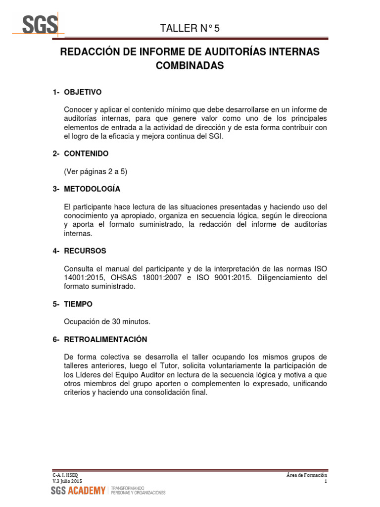 Informe de Auditorías Internas Combinadas | PDF | Contralor | Auditoría