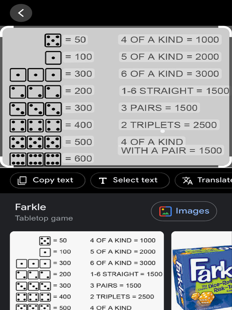 Farkle Rules - Google Search | PDF
