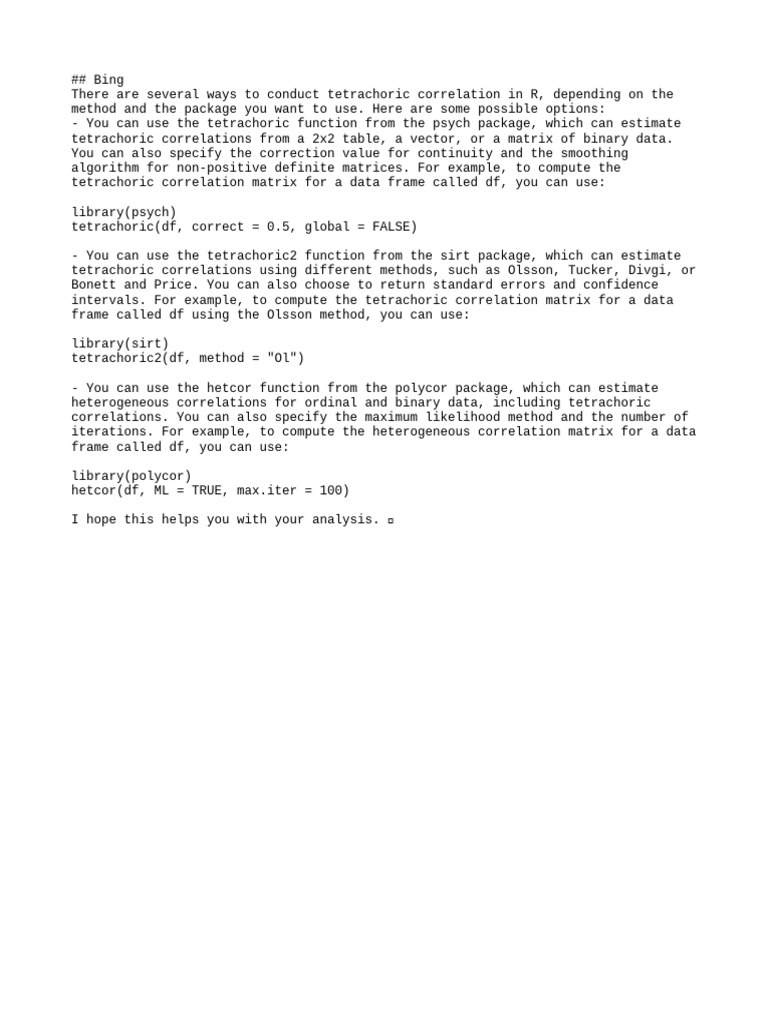 Tetrachoric Correlation | PDF