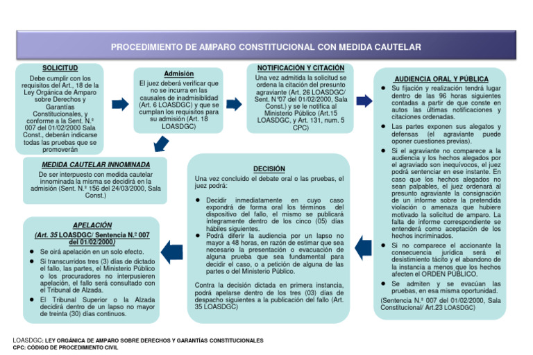 FLUJOGRAMA procedimiento de amparo constitucional con medida cautelar | PDF