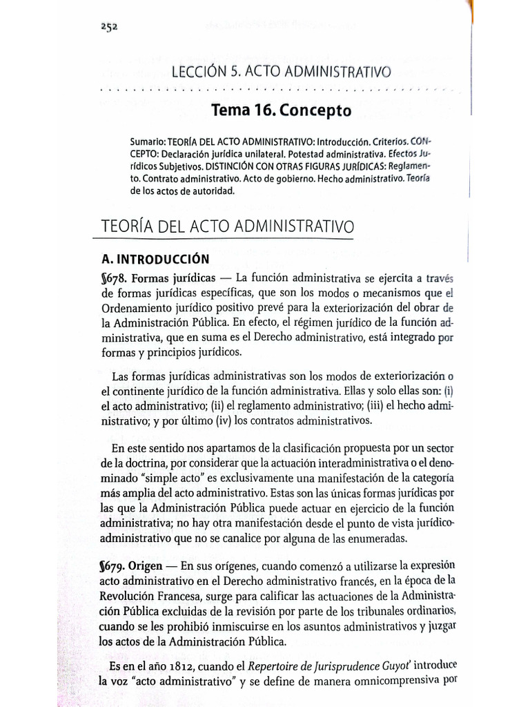 Acto Administrtivo Origen, Concepto | PDF