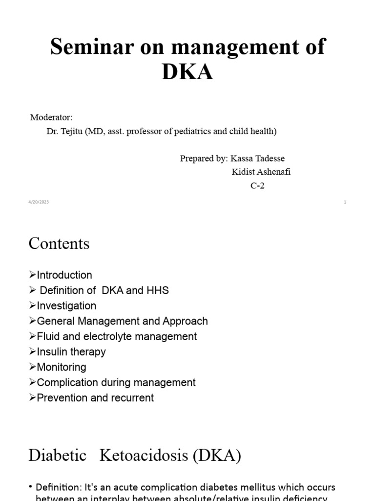 Seminar On Management of DKA | PDF